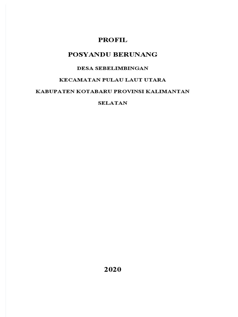 Profil Posyandu Berunang 2020 | PDF