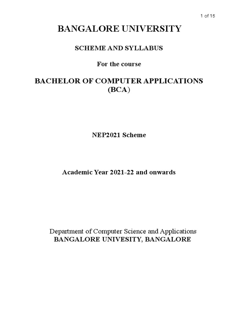 NEP UG Syllabus BCA 18102021 | PDF | Matrix (Mathematics) | Graph Theory