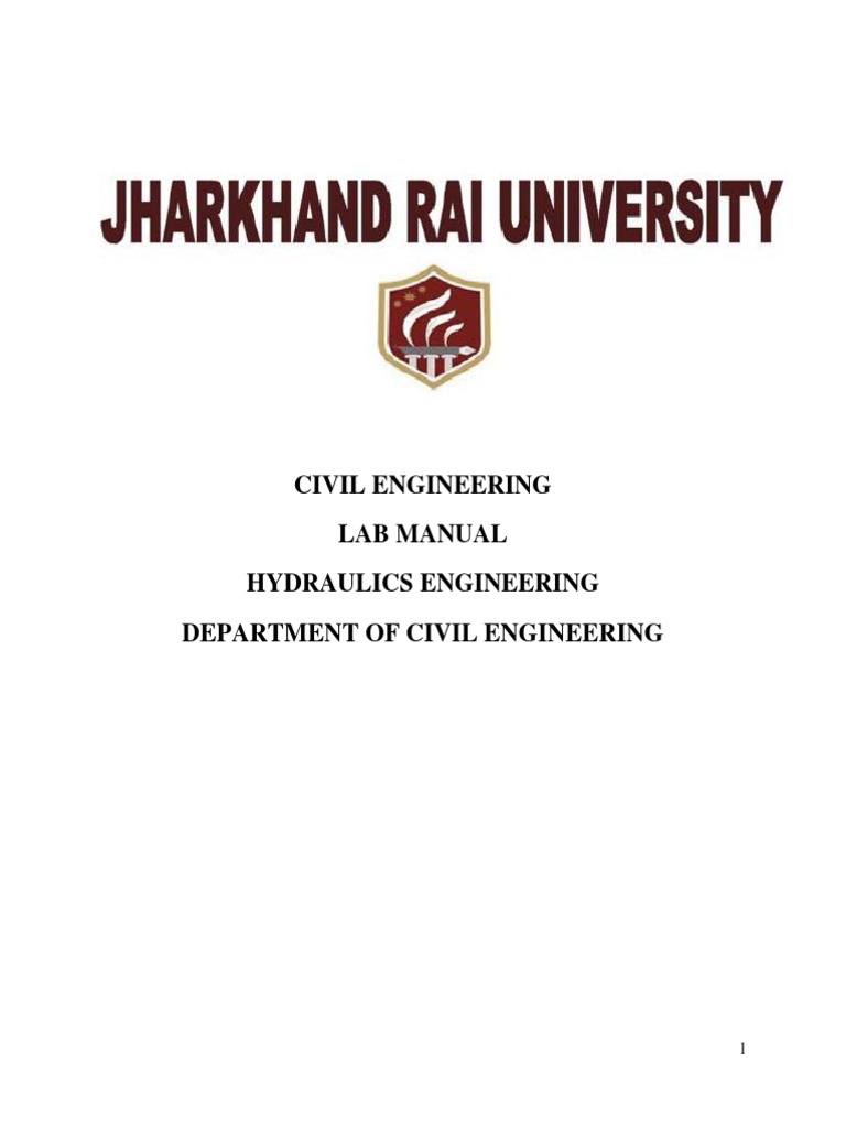 Civil Engineering Lab Manual Hydraulics Engineering Department of Civil ...