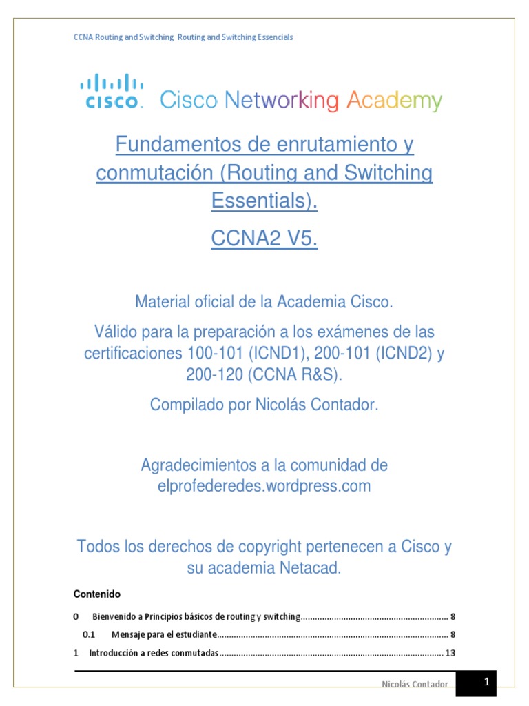 PDF Ccna2 v5-1-140 | PDF | Conmutador de red | Enrutador (Computación)