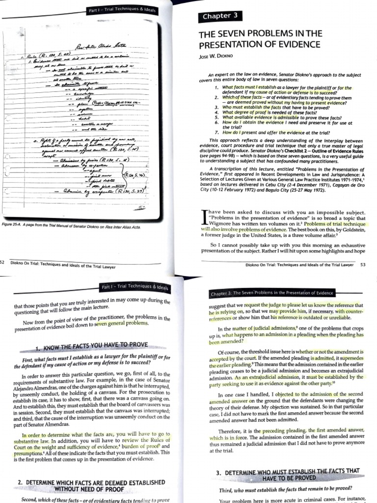 CH 3 Diokno On Trial | PDF | Evidence (Law) | Deposition (Law)