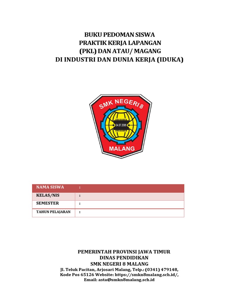 Buku PEDOMAN PKL 2021 SMKN 8 Malang 231121 II | PDF