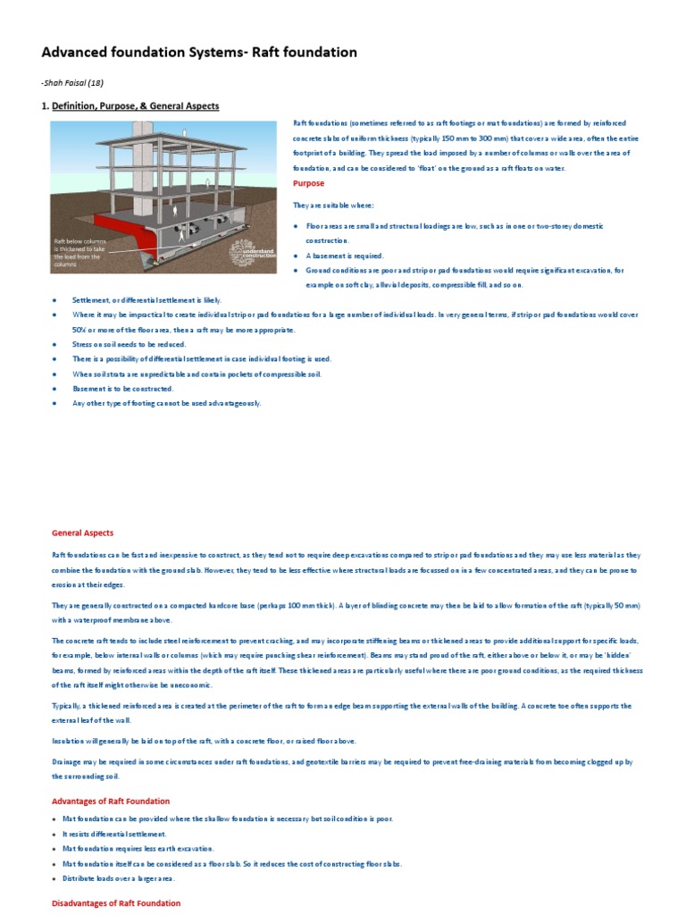 Advanced Foundation Systems-Raft Foundation: 1. Definition, Purpose ...