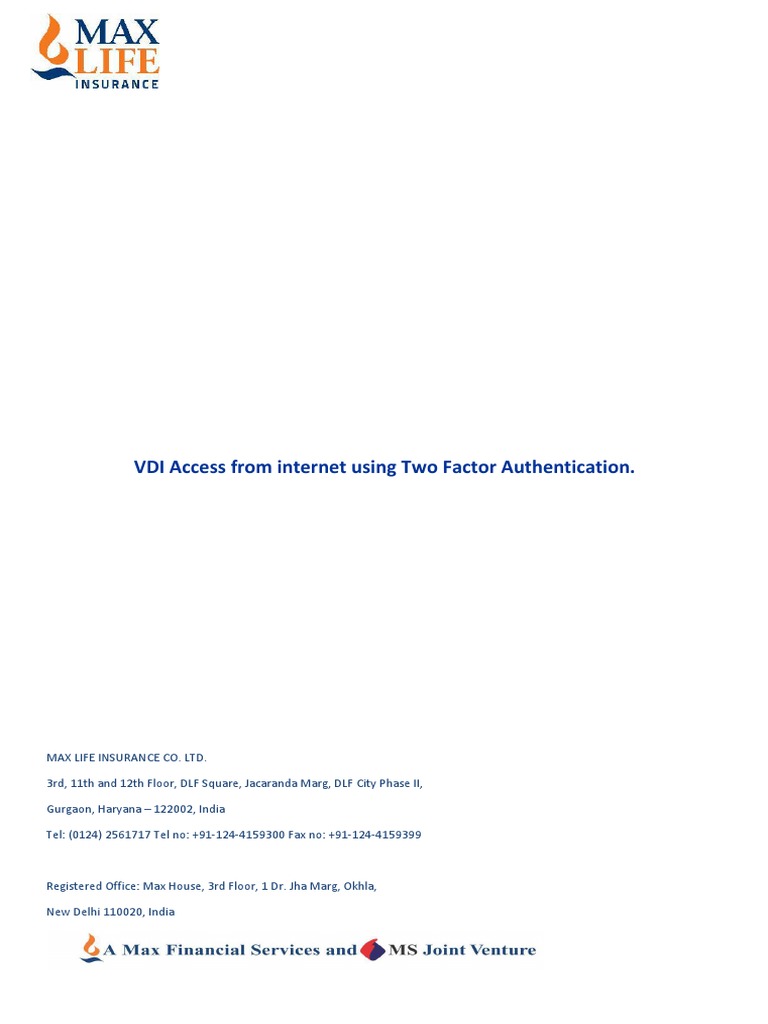 VDI Access From Internet Using Two Factor Authentication | PDF ...