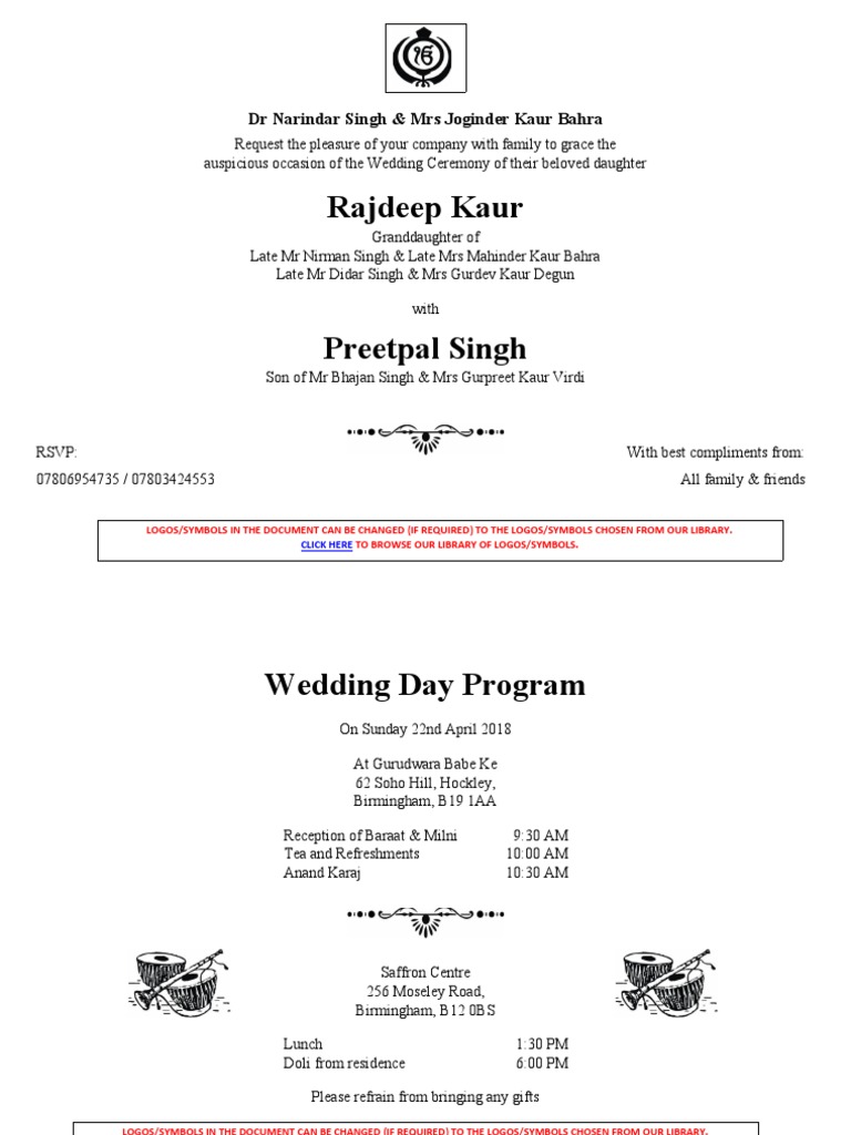 Rajdeep Kaur: DR Narindar Singh & Mrs Joginder Kaur Bahra | PDF