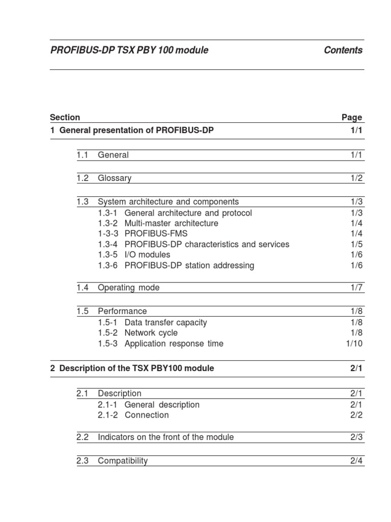 TSXPBY100E - Premium Profibus Manual | PDF | Input/Output | Bit Rate