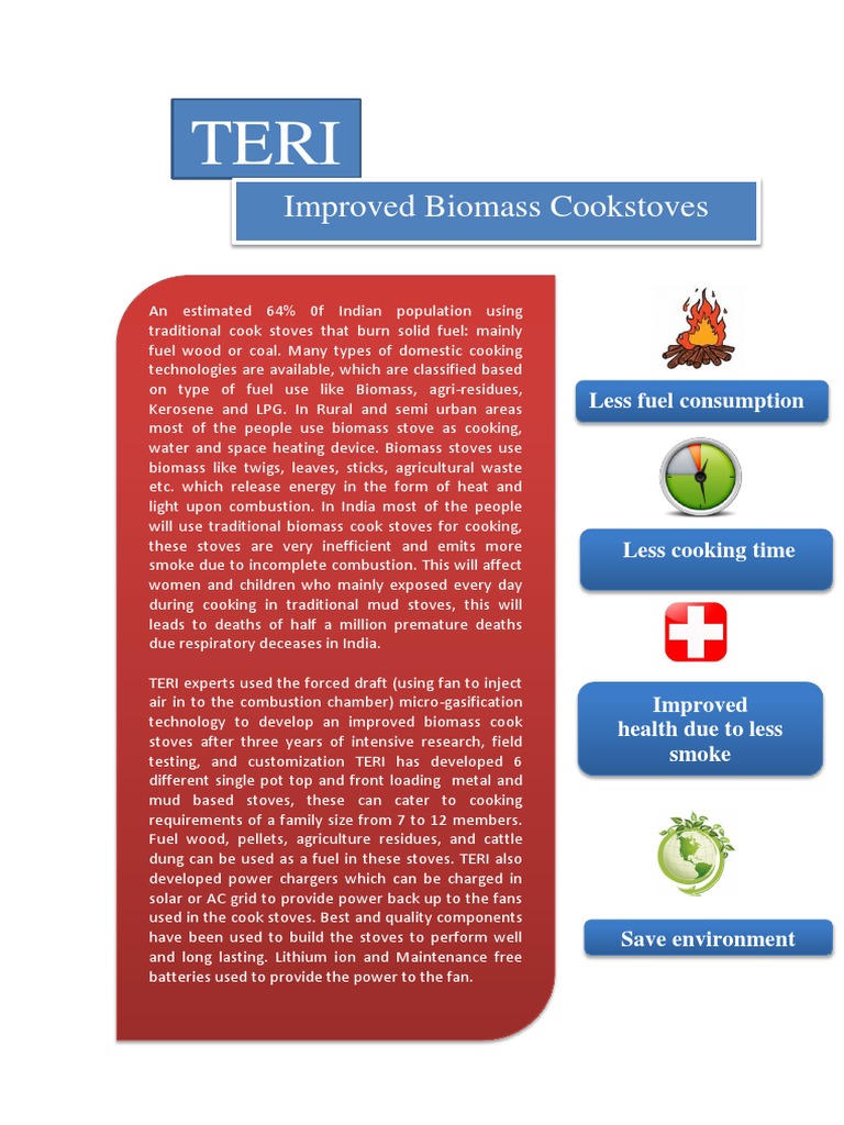 TERI - Cookstoves - Brochure | PDF | Stove | Biomass