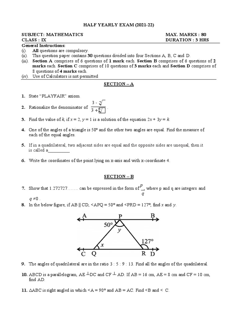 This Question Paper Contains 30 Questions Divided Into Four Sections A ...