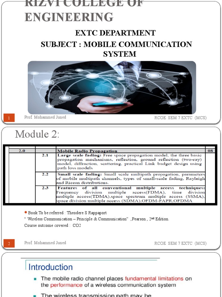 Module 2 - Mobile Radio Propagation | PDF | Bandwidth (Signal Processing) | Computer Engineering