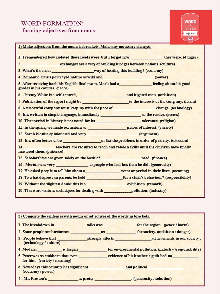 Word Form-19 (New) | PDF | Adjective