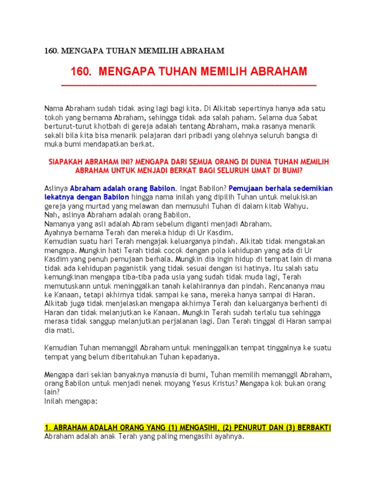 Bapa Abraham | PDF