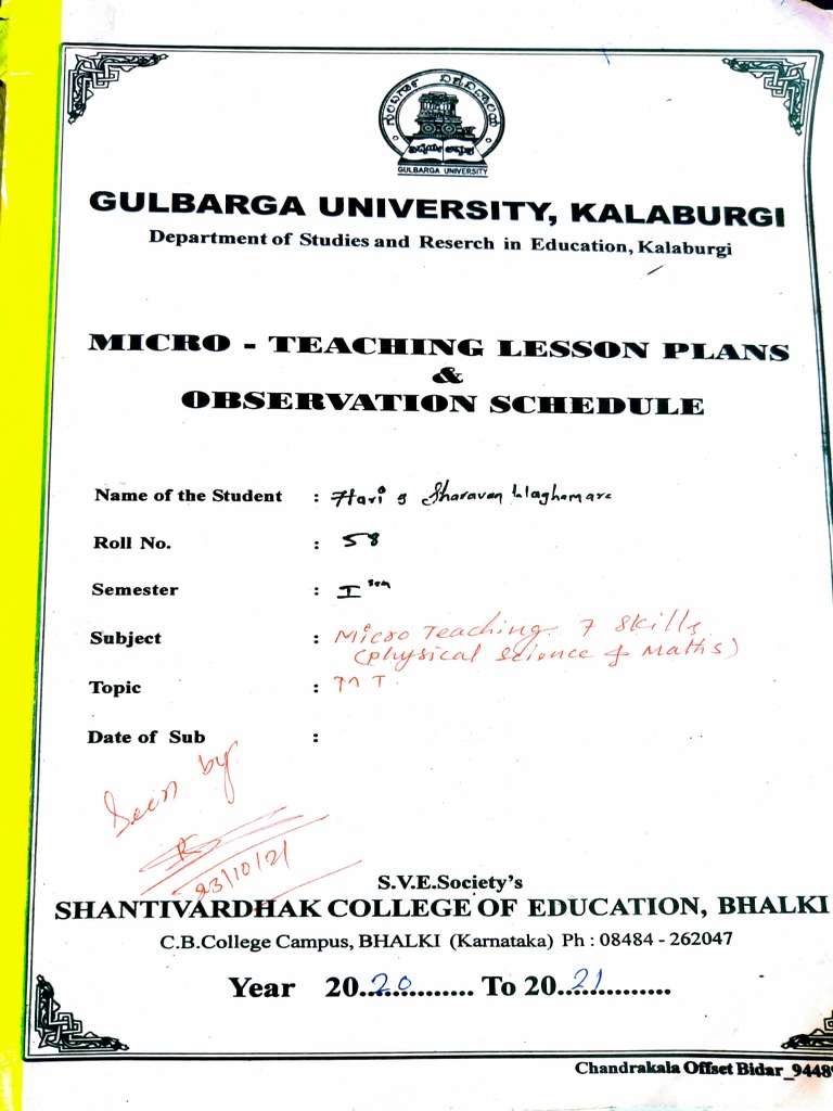 Microteaching Lesson Plans and Observation Schedule | PDF Microteaching Lesson Plans and Observation Schedule | PDF