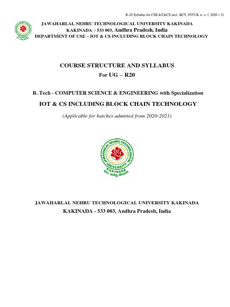 CSE-IOT&CS Incl BCT - CS& Syllabus - UG - R20 | PDF | Laser | Eigenvalues And Eigenvectors