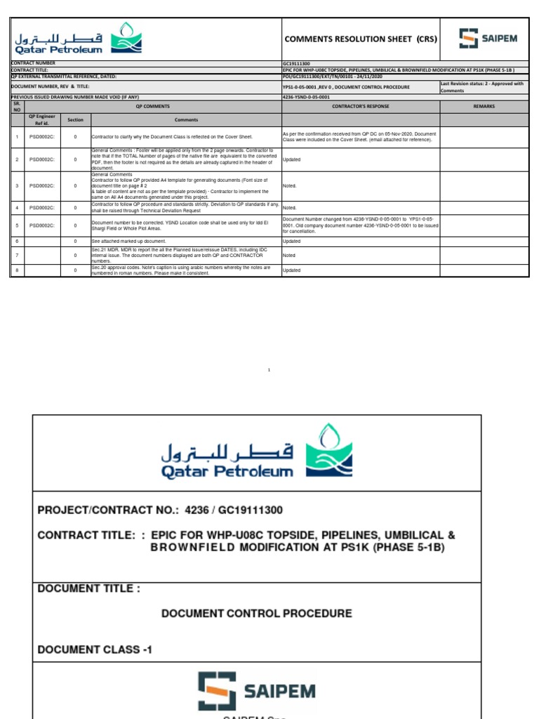 Comments Resolution Sheet (CRS) | Download Free PDF | Computer File ...