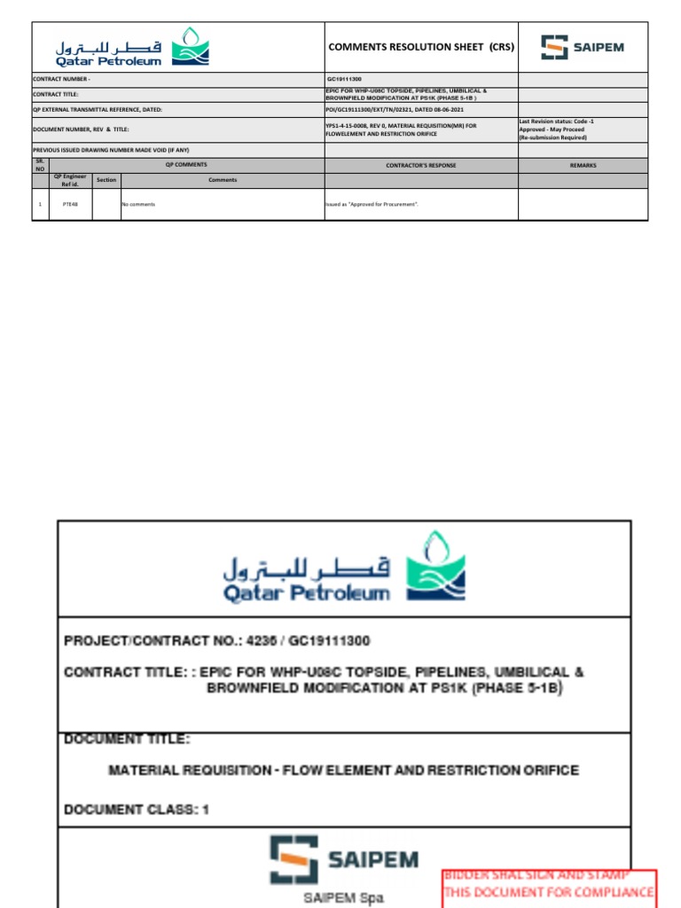Comments Resolution Sheet (CRS) | PDF | Personal Protective Equipment ...
