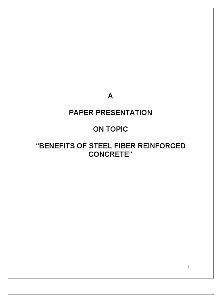 Benefits of SFRC | PDF | Reinforced Concrete | Concrete