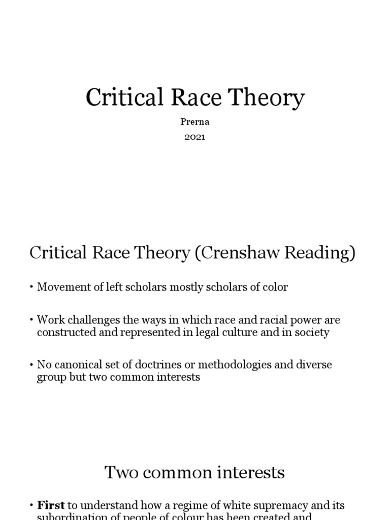 Critical Race Theory | PDF