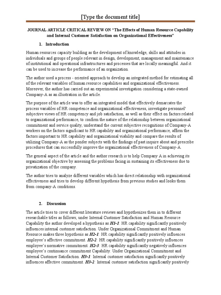 HRM, Article Review | PDF | Human Resources | Validity (Statistics)