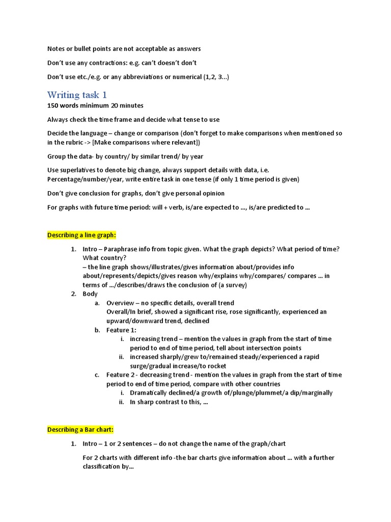 Writing Task 1: 150 Words Minimum 20 Minutes | PDF | Verb | Reason