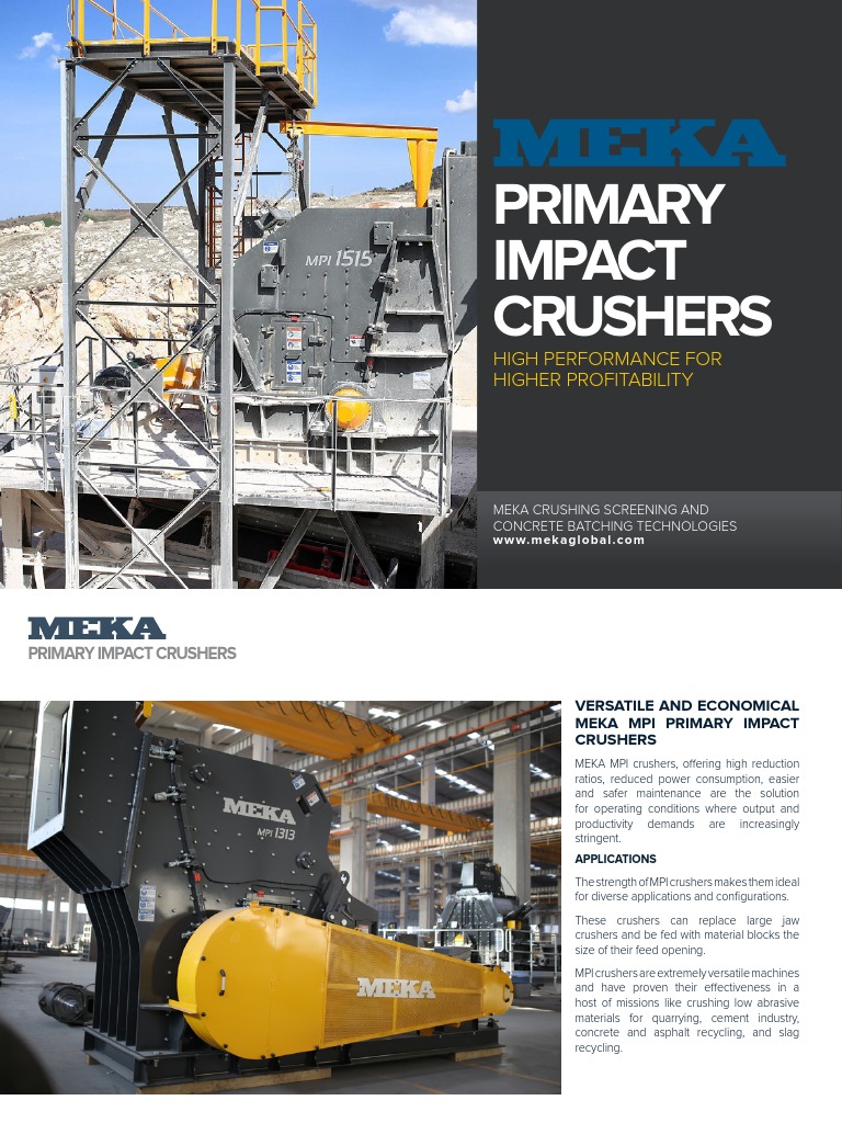 MEKA Primary Impact Crushers Overview | PDF | Concrete | Machines