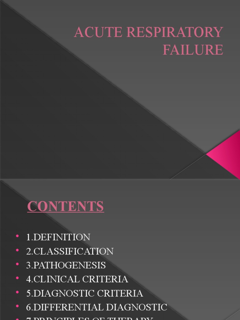 Acute Respiratory Failure Overview | PDF | Respiratory System | Lung