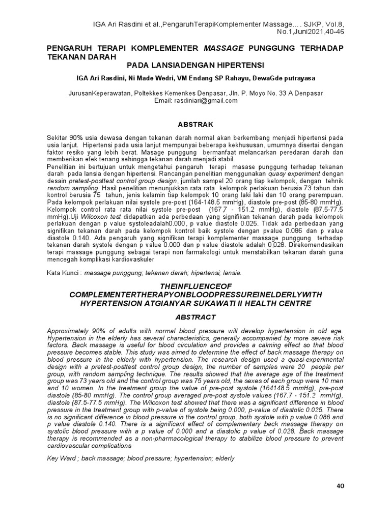 Terapi Komplementer Massage Punggung | PDF | Pengembangan Diri | Sains & Matematika