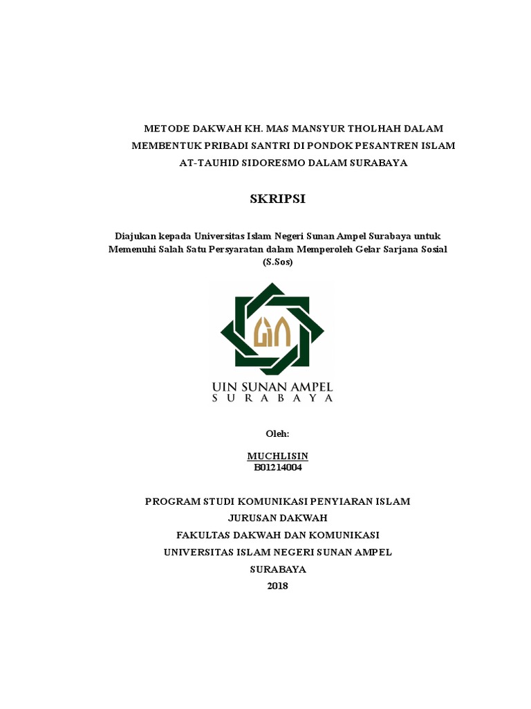 Muchlisin B01214004 Metode KH Mas Mansyur | PDF