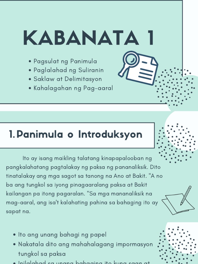 KABANATA 1 Pananaliksik | PDF