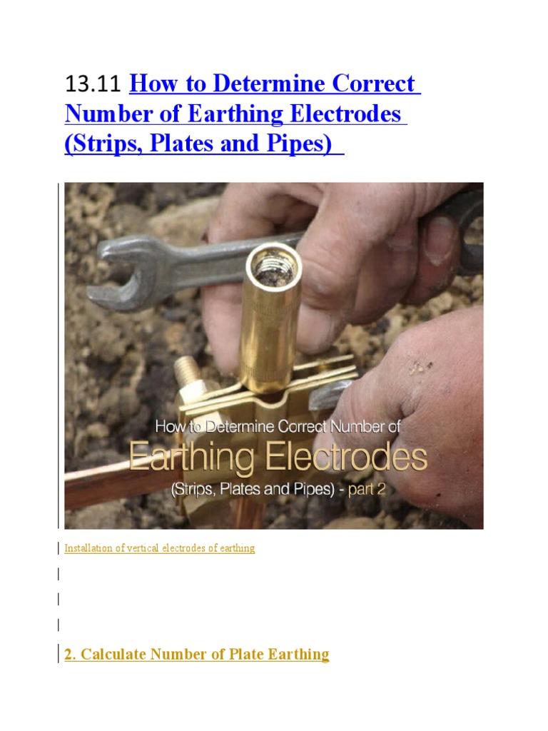 How To Determine Correct Number of Earthing Electrodes (Strips, Plates ...