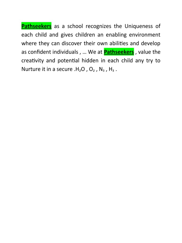 Pathseekers As A School Recognizes The Uniqueness of | PDF