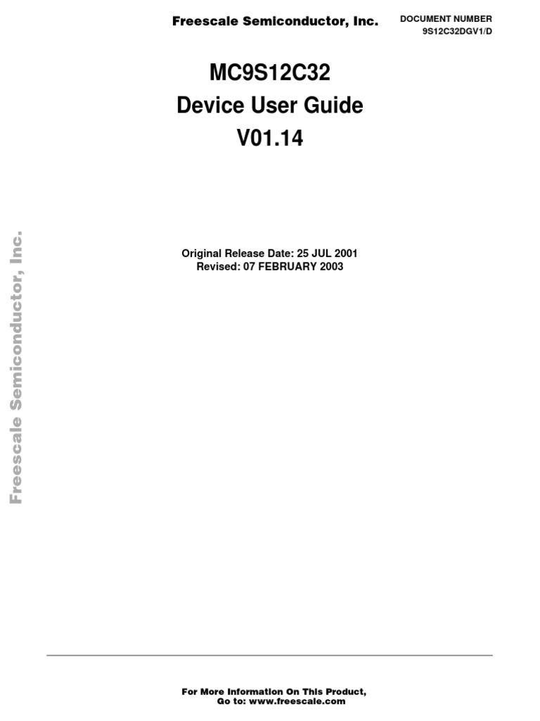 MS2 Proc 9S12C32DGV1 9S12C32 DeviceUserGuide | PDF | Electronic ...