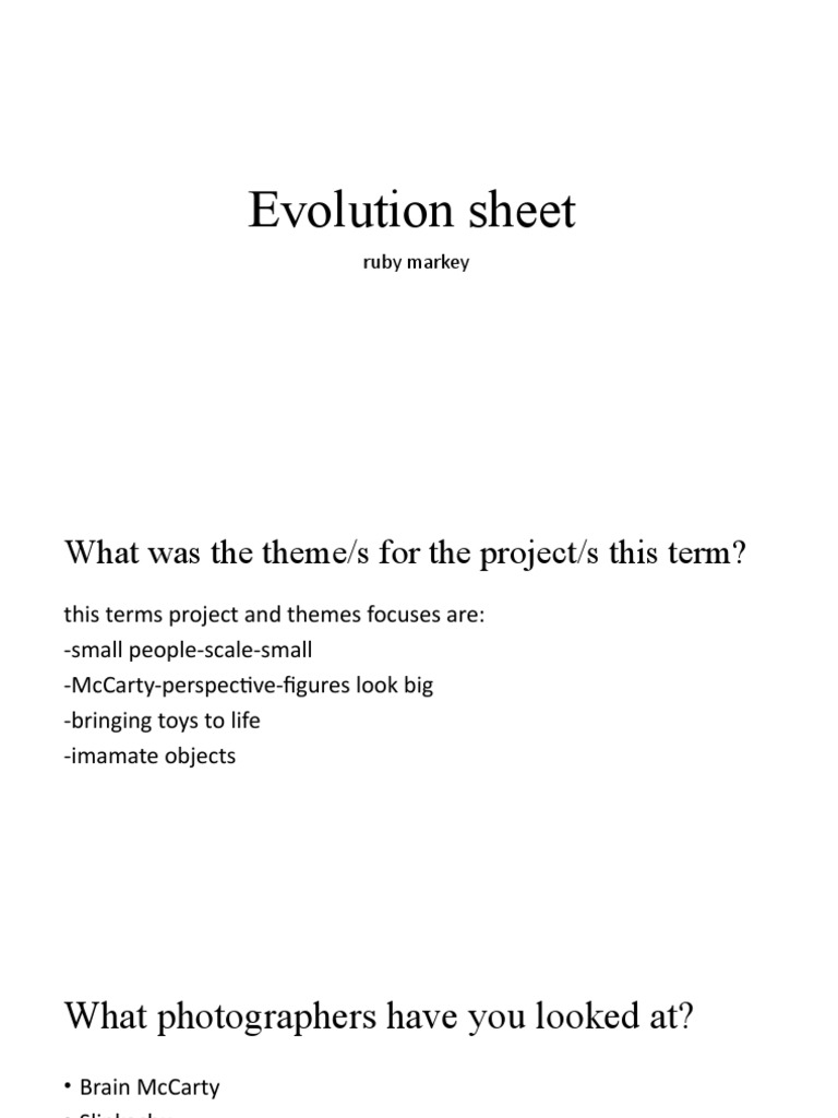 Evolution Sheet | PDF
