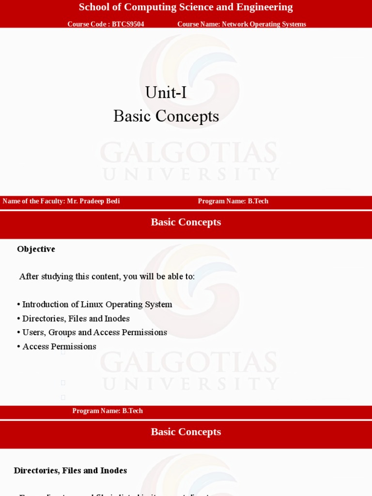 Unit-I Basic Concepts: Course Code: BTCS9504 Course Name: Network Operating Systems | PDF ...