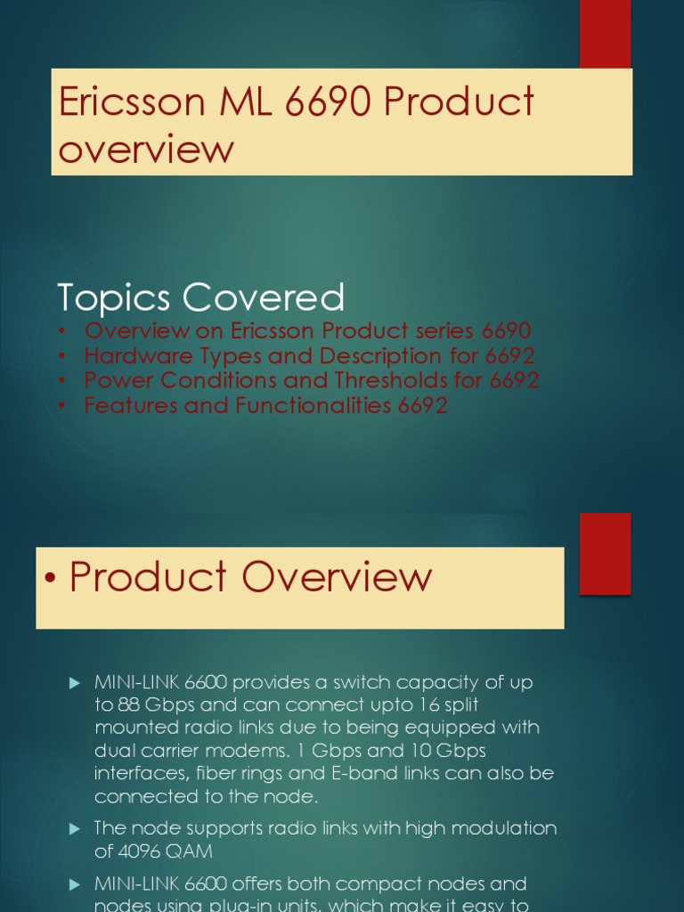 ML 6690 Product Overview and HW Description | PDF | Information And ...