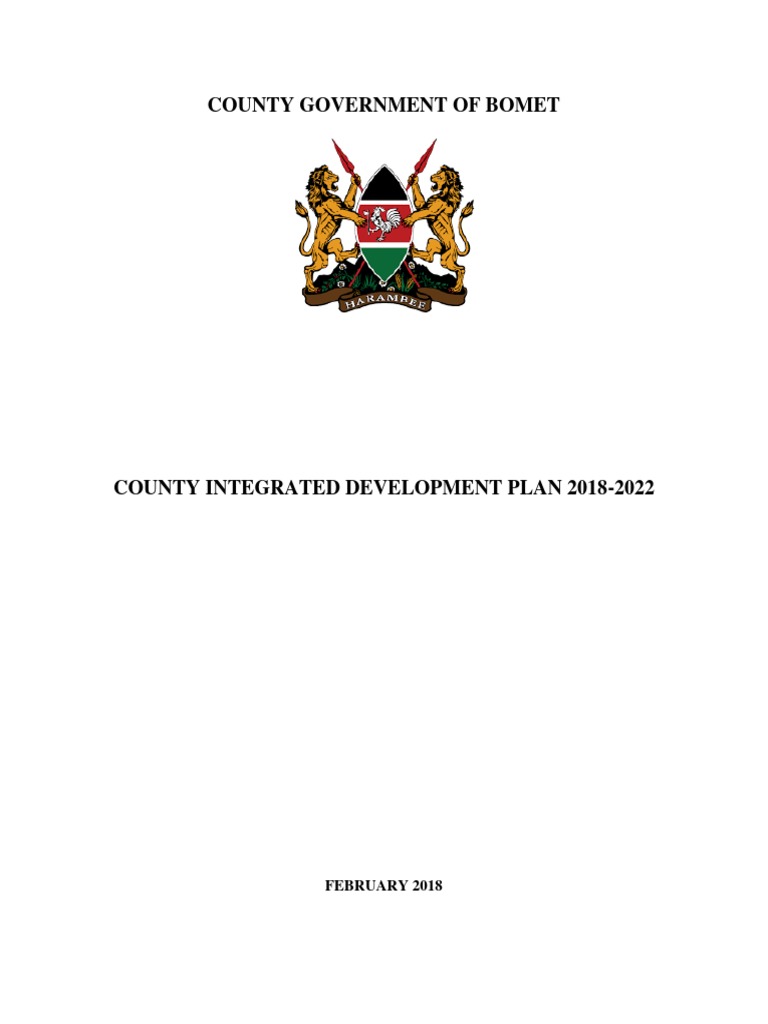 Bomet County Integrated Development Plan 2018-2022 | PDF ...