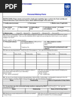 UN Personal History Form Guide | PDF