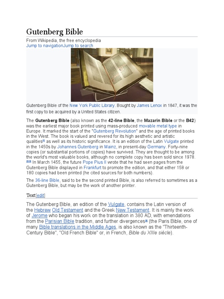 The Start of the Printing Revolution: An Analysis of Johannes Gutenberg ...