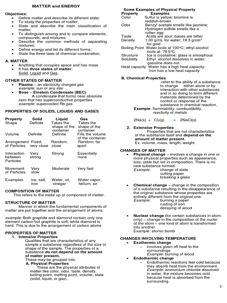 2020 Lecture Matter and Energy | PDF | Chemical Elements | Matter