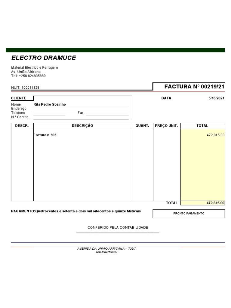 Modelo de Factura e Recibo 2 | PDF