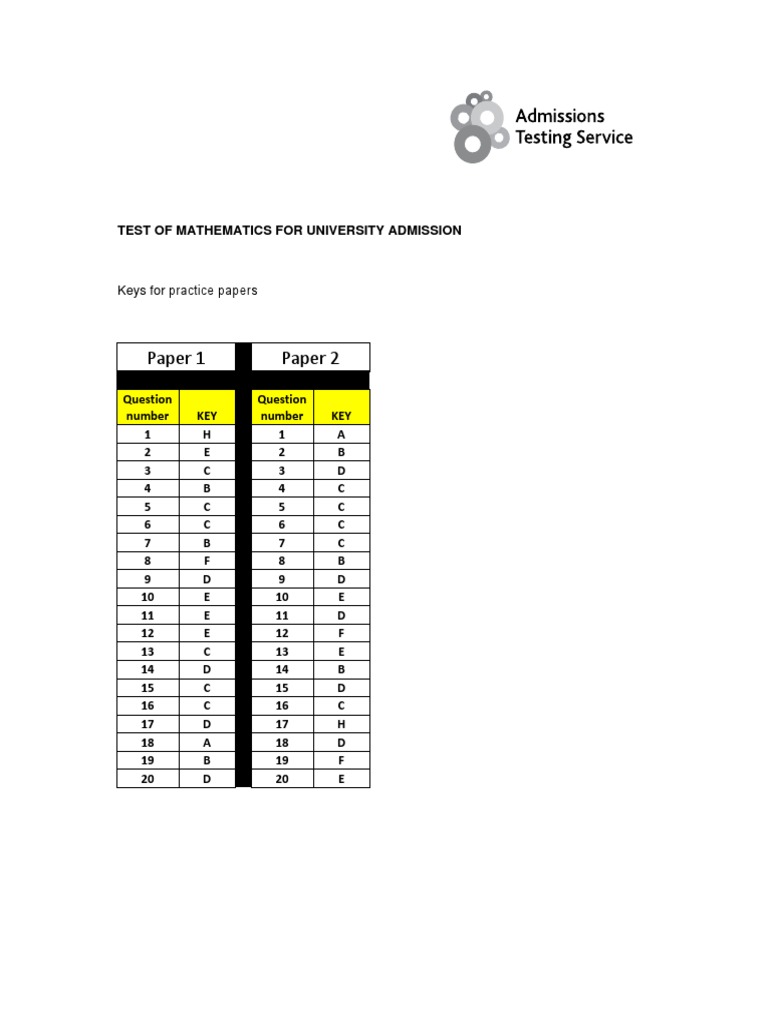 Paper 1 Paper 2: Keys For Practice Papers | PDF | Vocational Education ...