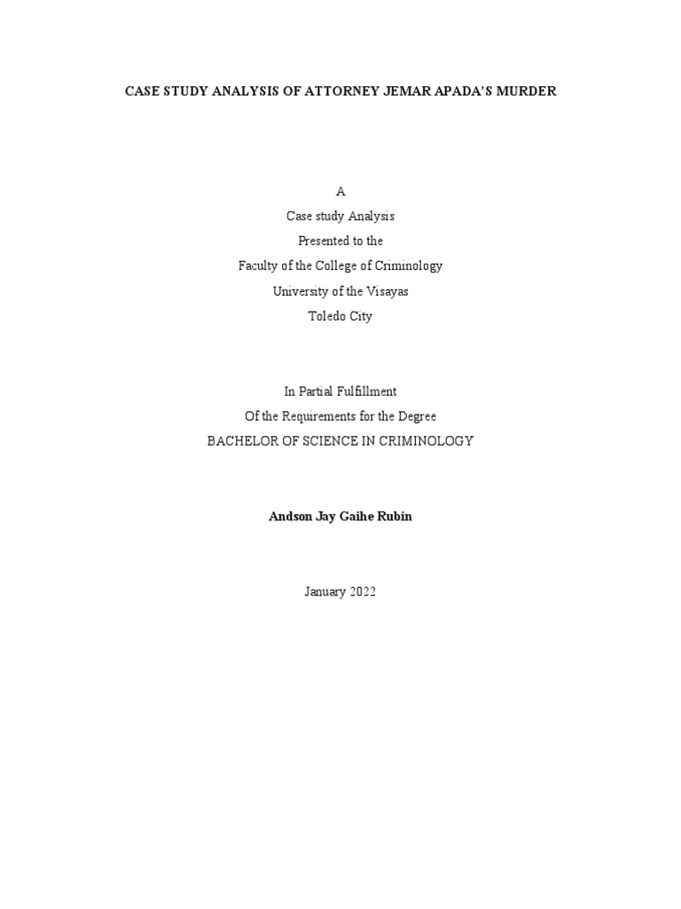 Jemar Case Study | PDF | Murder | Crime & Violence