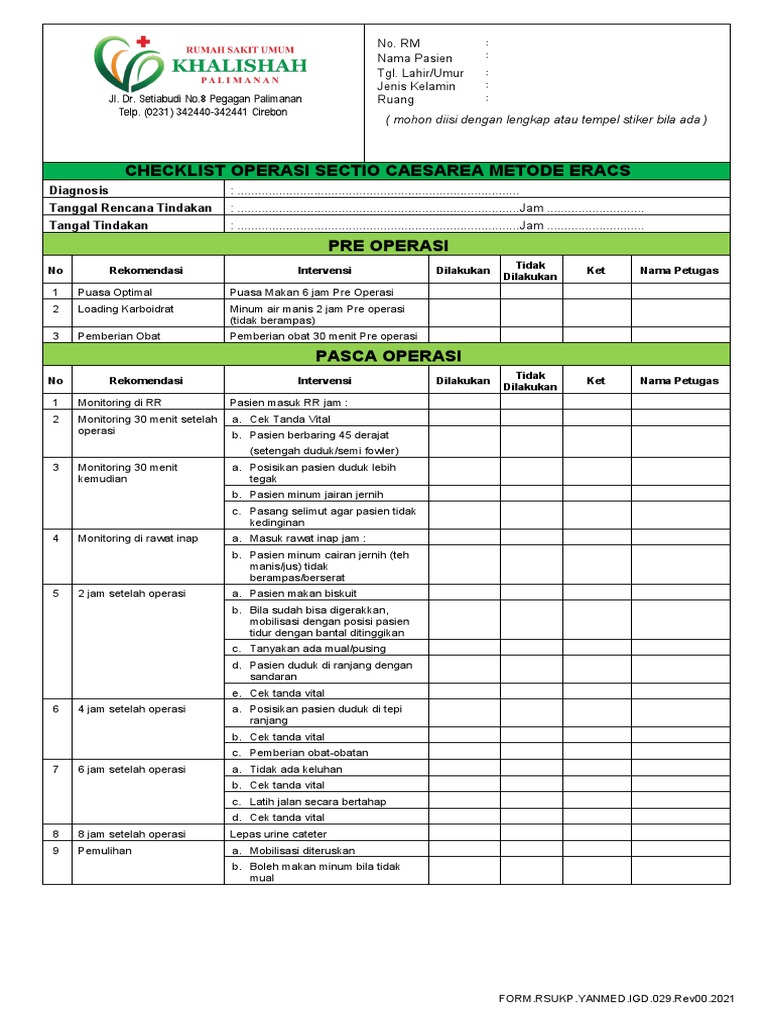 Contoh Formulir Metode ERACS | PDF