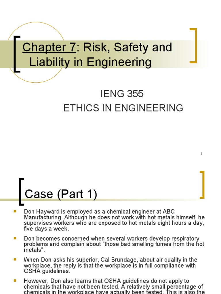 Chapter 7: Risk, Safety and Liability in Engineering | PDF | Risk ...