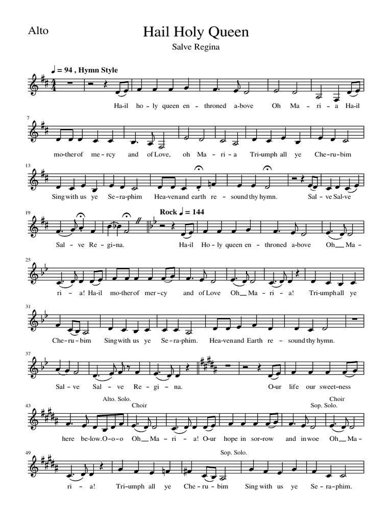 Hail Holy Queen: Salve Regina | PDF | Hymns | Religious Songs