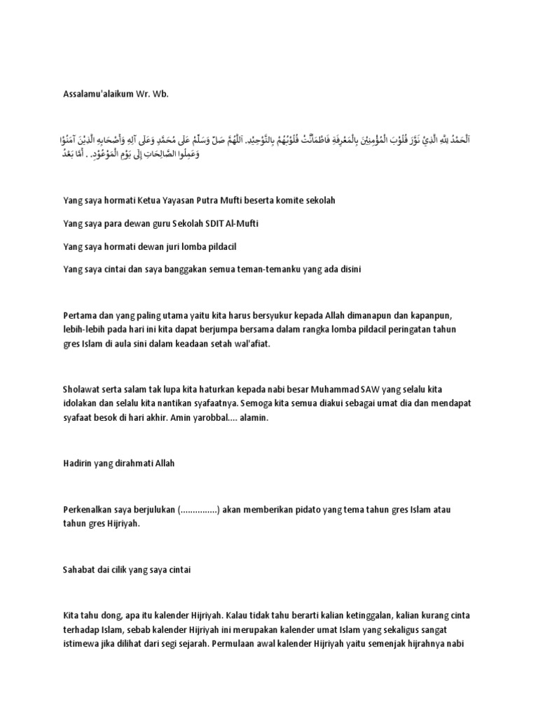 PIDACIL Muharam | PDF