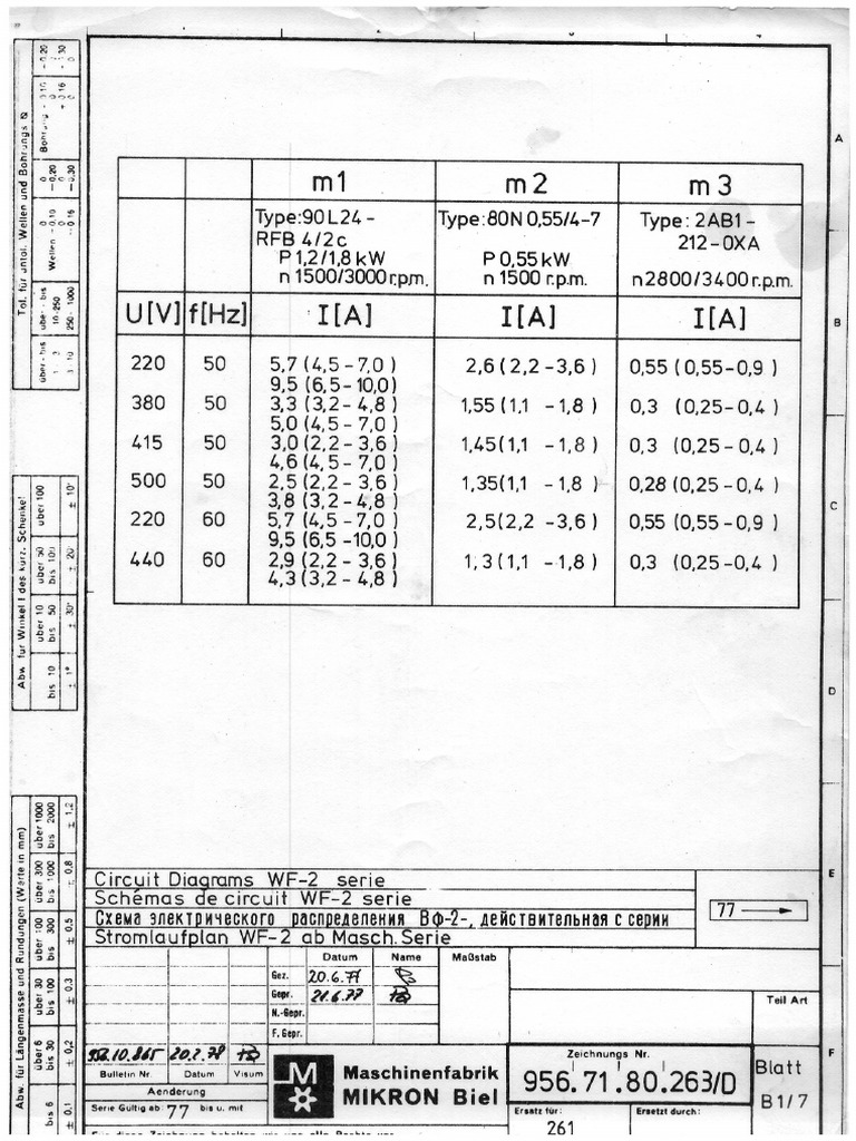 Mikron WF2 Stromlaufplan B1 | PDF