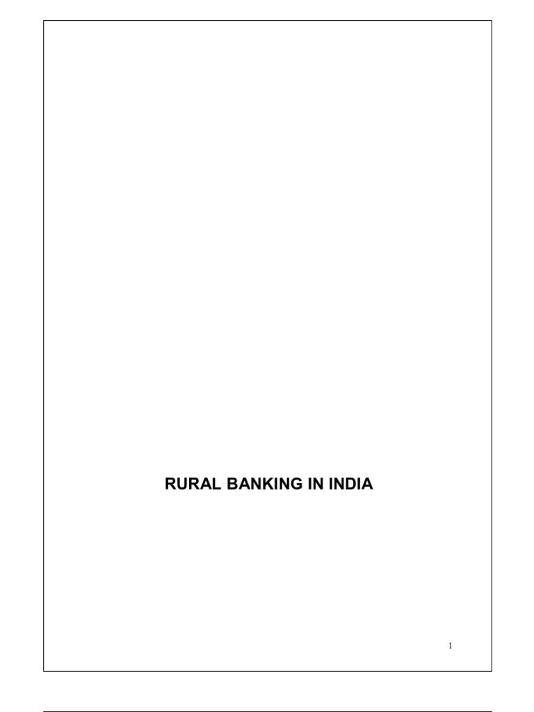 Rural Banking in India | PDF | Credit (Finance) | Banks