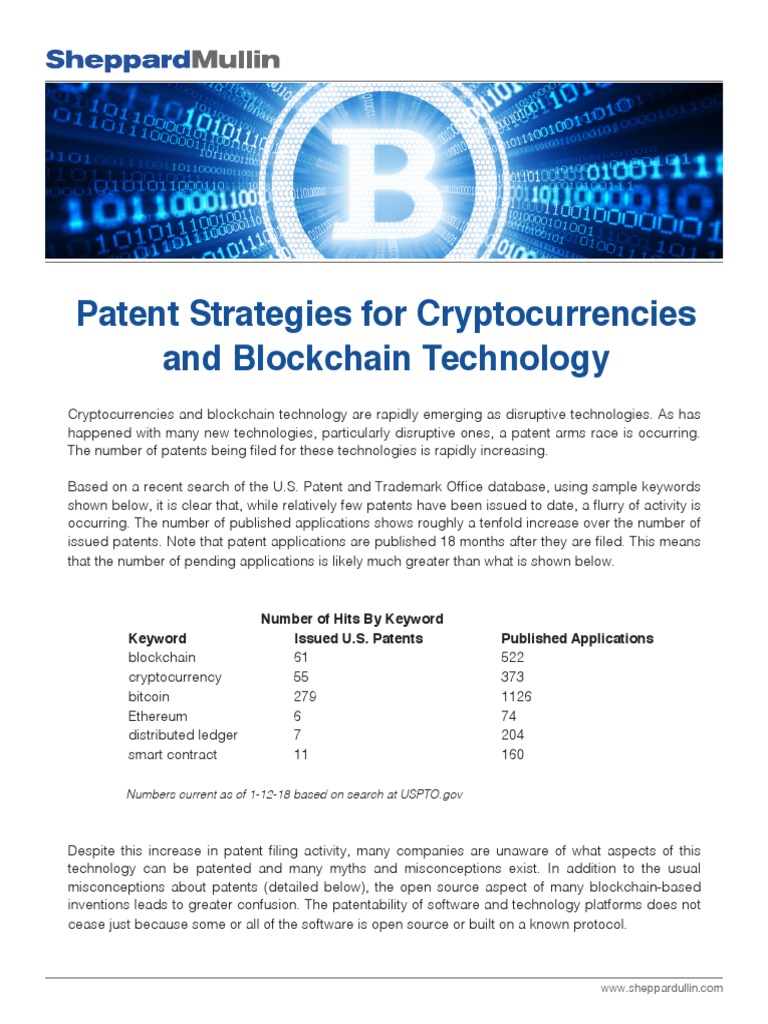 Patent Strategies for Blockchain Tech | PDF | Cryptocurrency | Patent