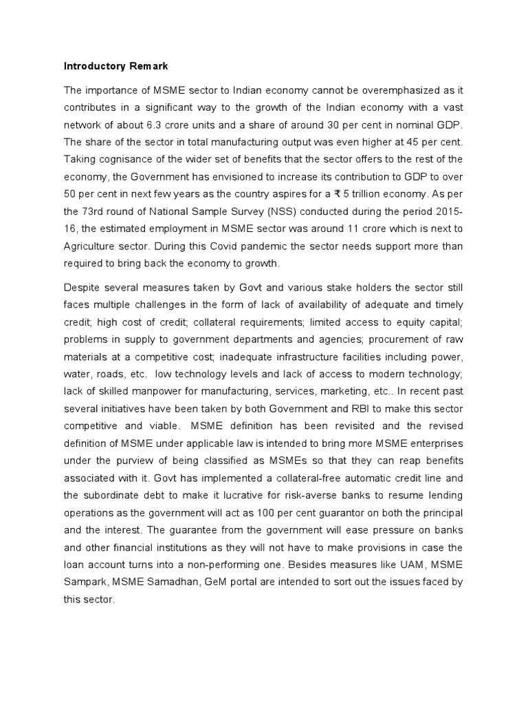 Introductory Remark GM OIC | PDF | Reserve Bank Of India | Economy Of India
