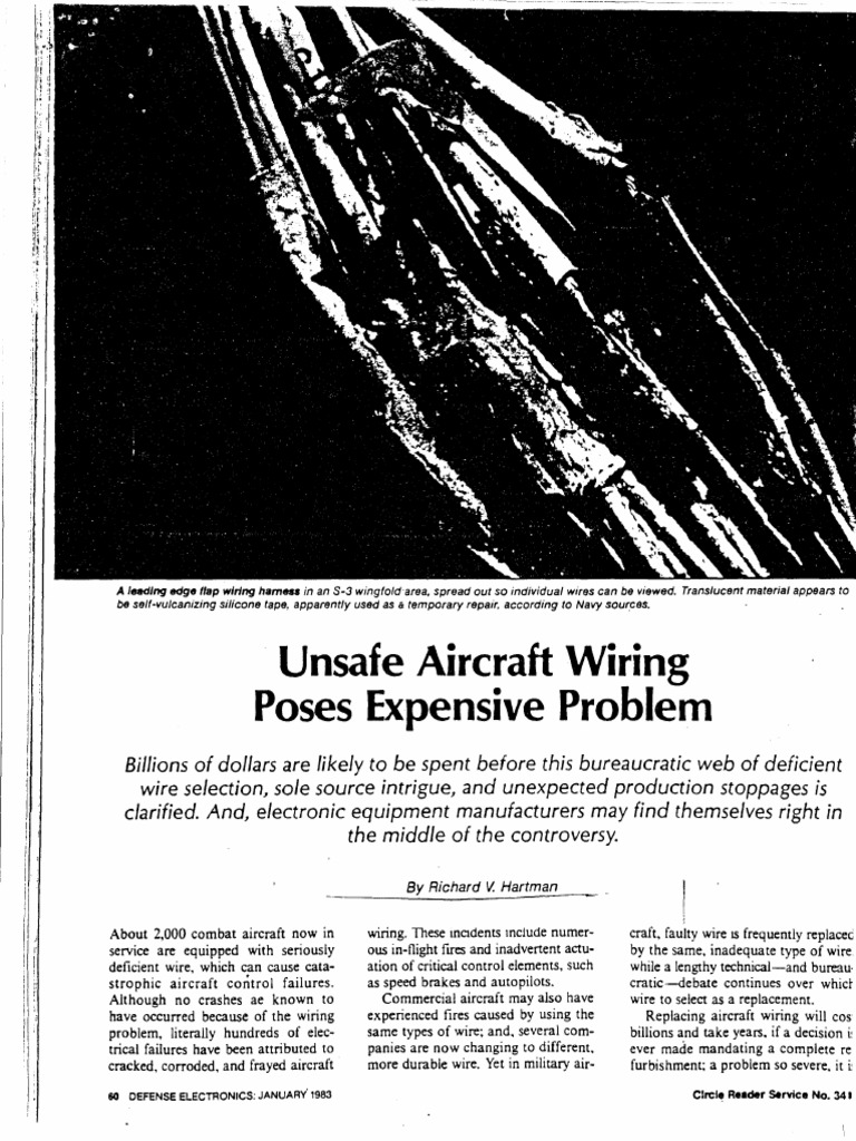 Unsafe Aircraft Wiring Poses Expensive Problem: of of | PDF ...